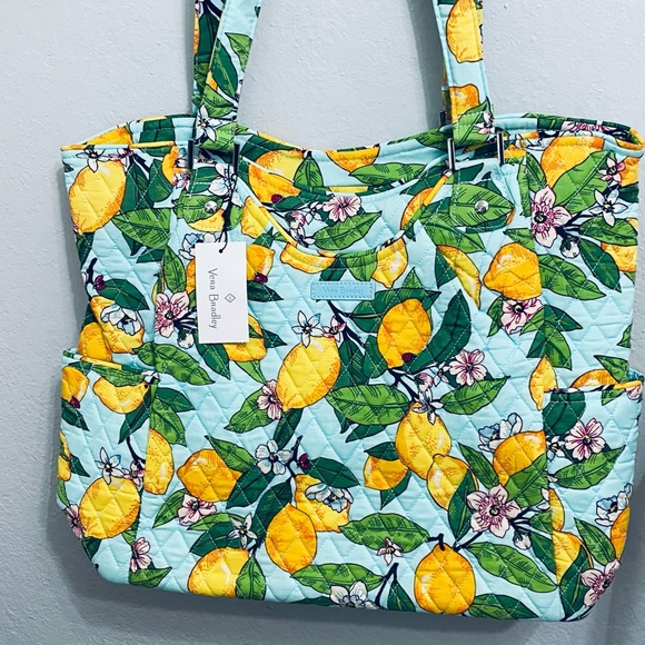 Vera Bradley | Bags | Nwt Vera Bradley Large Glenna Tote Lemon Grove ...